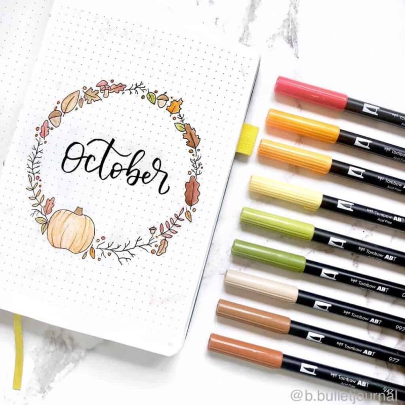 27 Bullet journal monthly cover ideas for October - juelzjohn